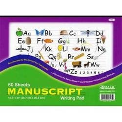 Bazic 50 Count 10. 5" x 8" Manuscript Writing Pad — Pop Pop Office Machines